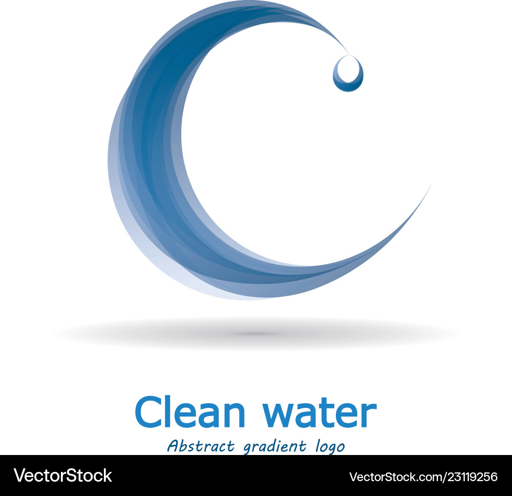 Water logo stylized letter c with a drop Vector Image