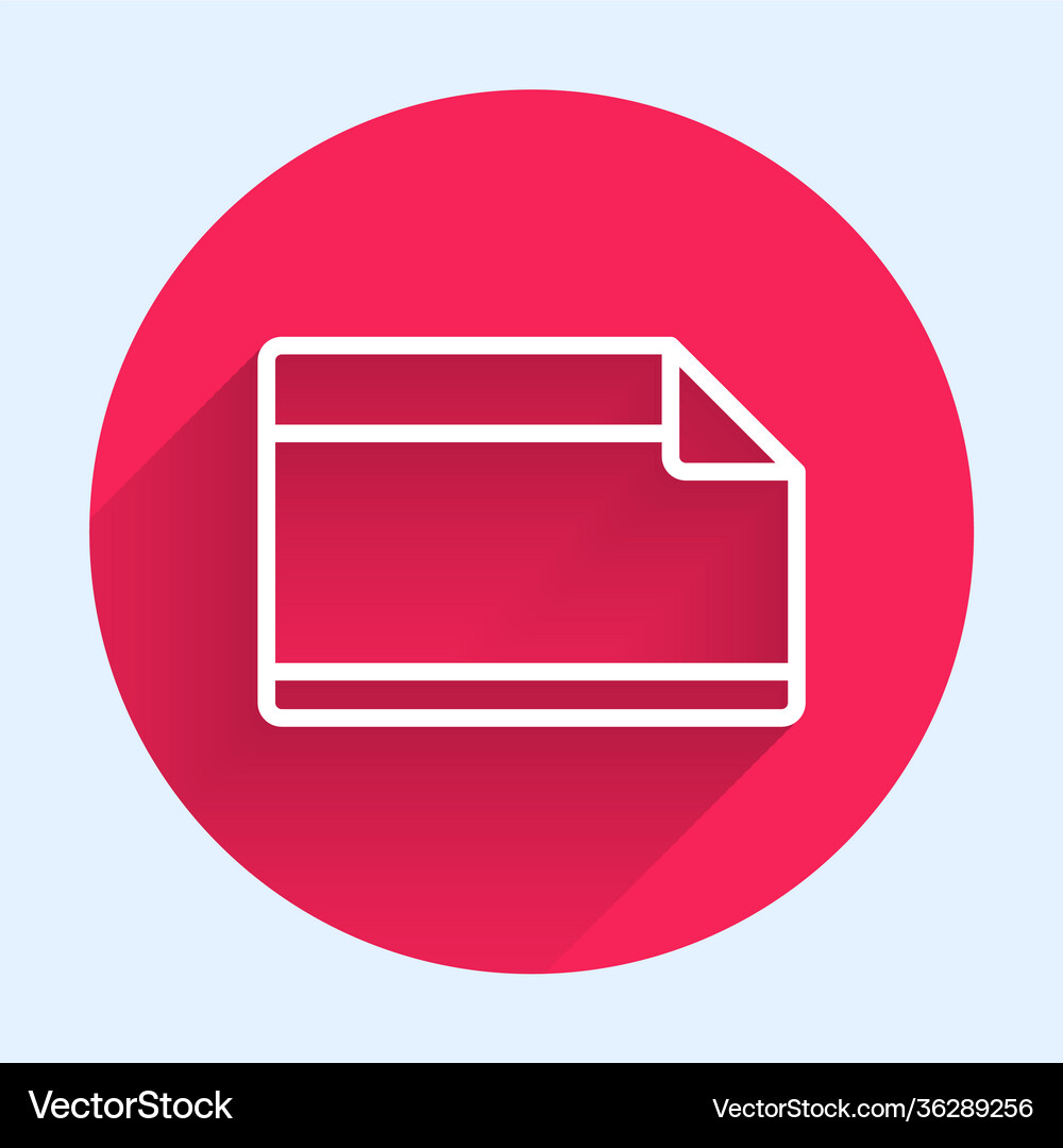 White line paper adhesive sticker with curved Vector Image