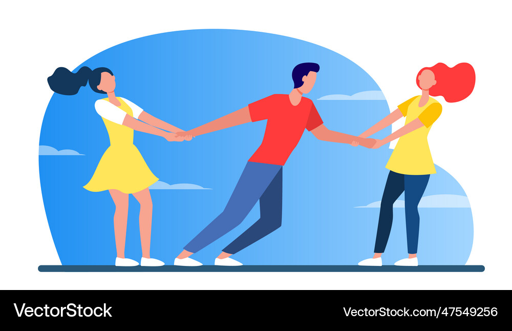 Women competing for boyfriend Royalty Free Vector Image