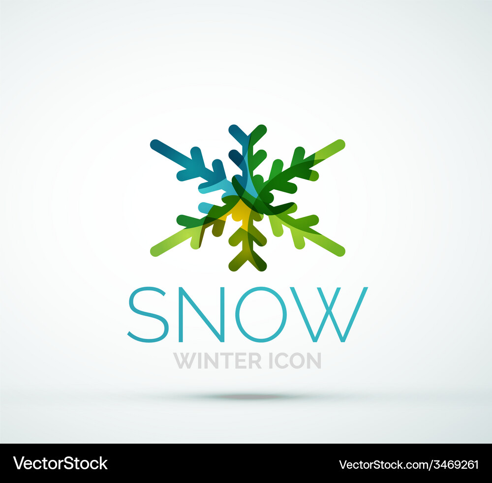Christmas snowflake company logo design Royalty Free Vector