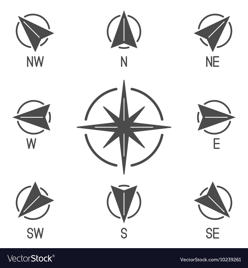 Compass icons collection Royalty Free Vector Image