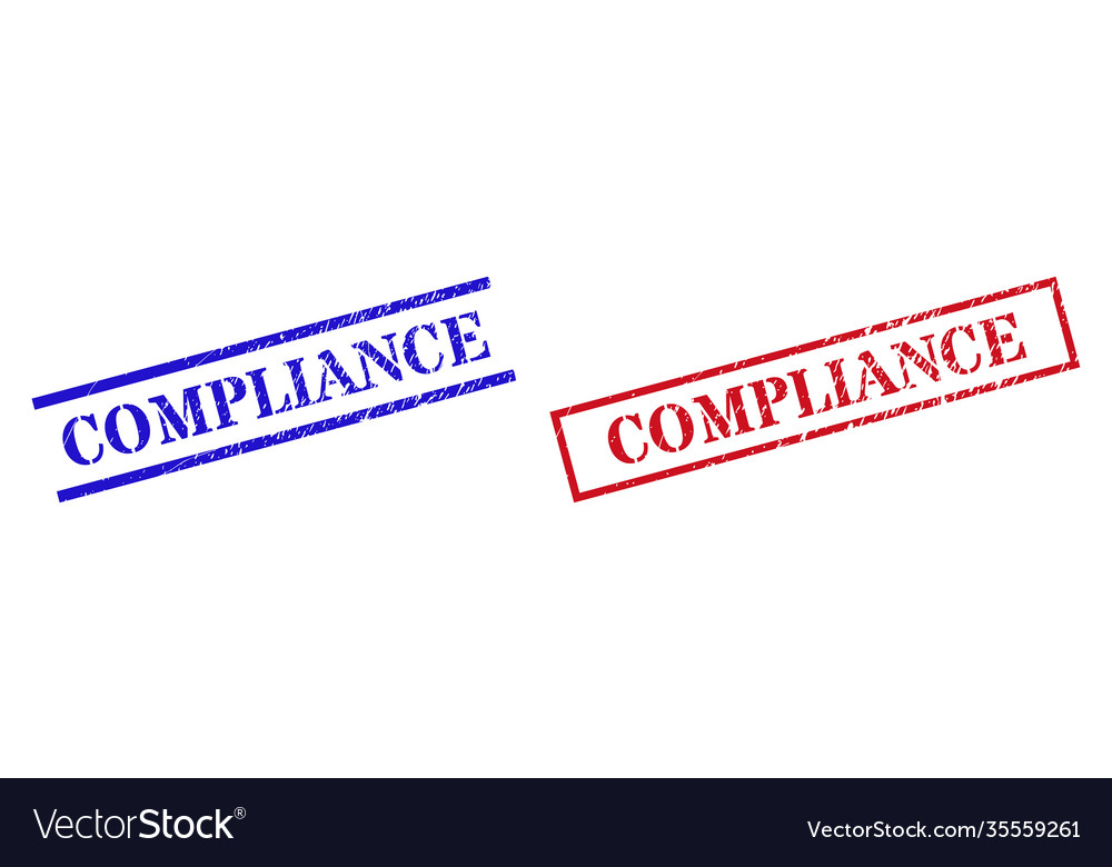 Compliance grunge rubber seal stamps Royalty Free Vector