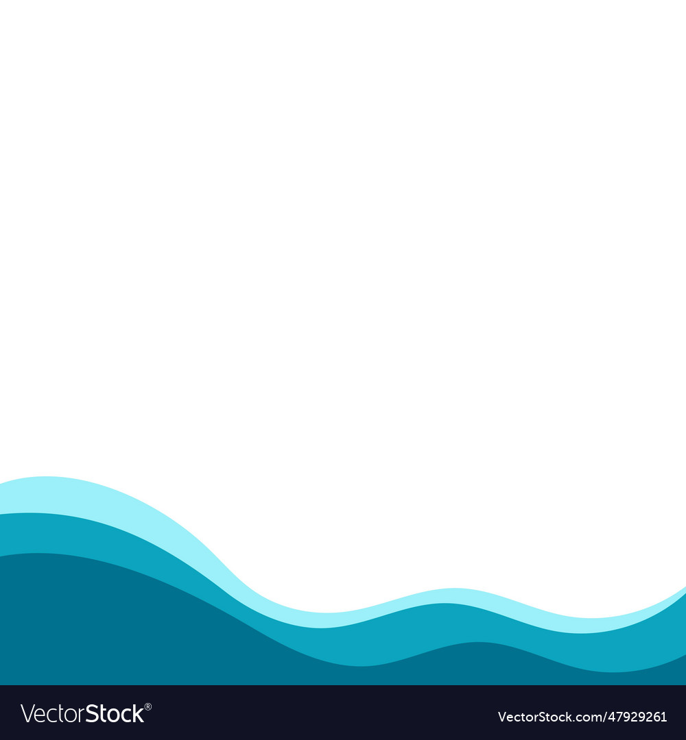Corner frame water design elements isolate waves Vector Image