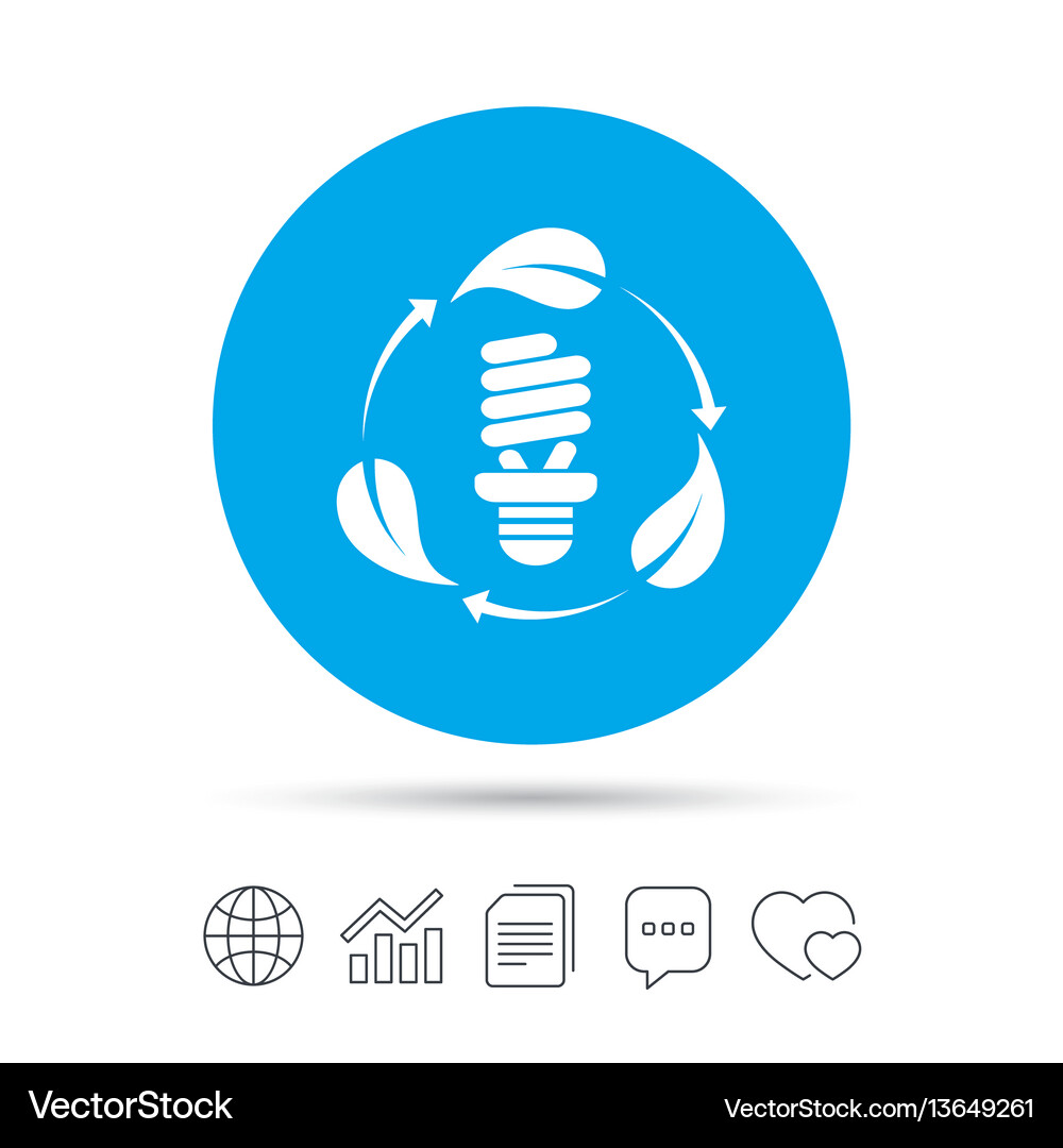 Fluorescent lamp bulb sign icon energy saving Vector Image
