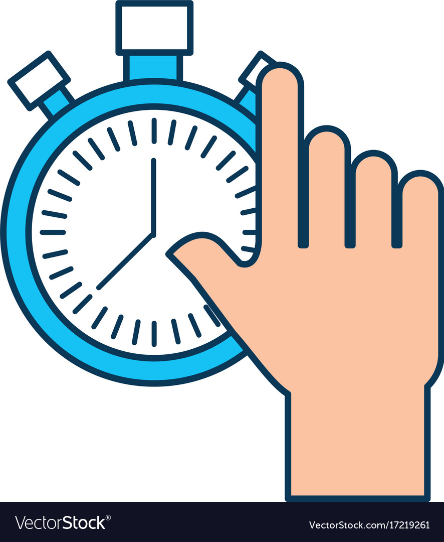 Hand holding chronometer control countdown image Vector Image