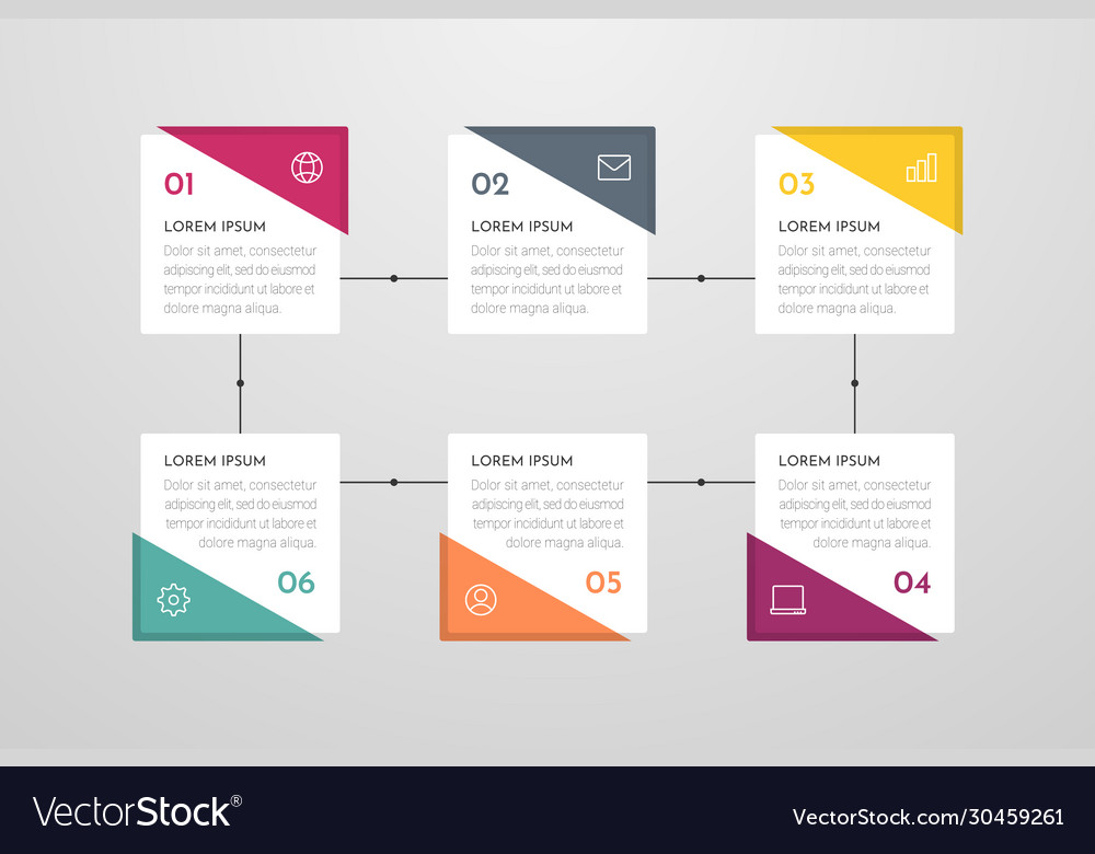Infographic design with icons and 6 steps Vector Image