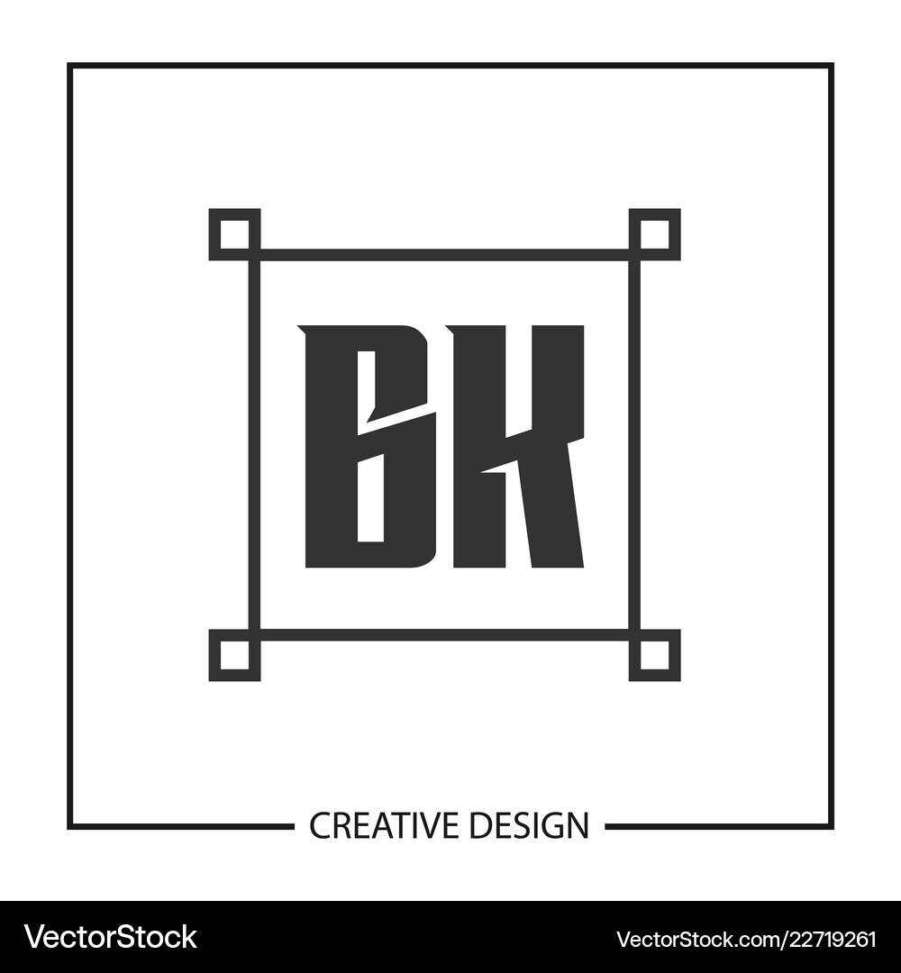 Initial letter bk logo template design Royalty Free Vector