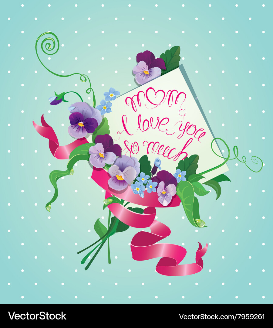 Mom card flower 380 Royalty Free Vector Image - VectorStock
