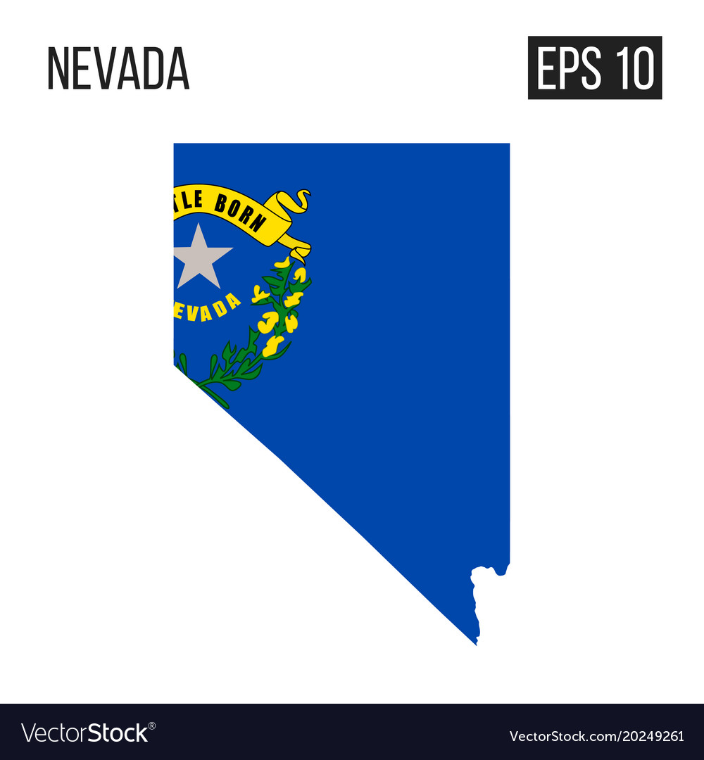 Nevada map border with flag eps10 Royalty Free Vector Image