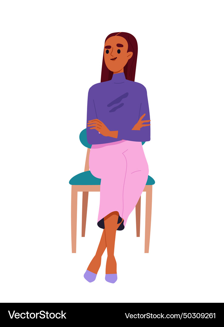 Person sitting on comfortable chair concept Vector Image