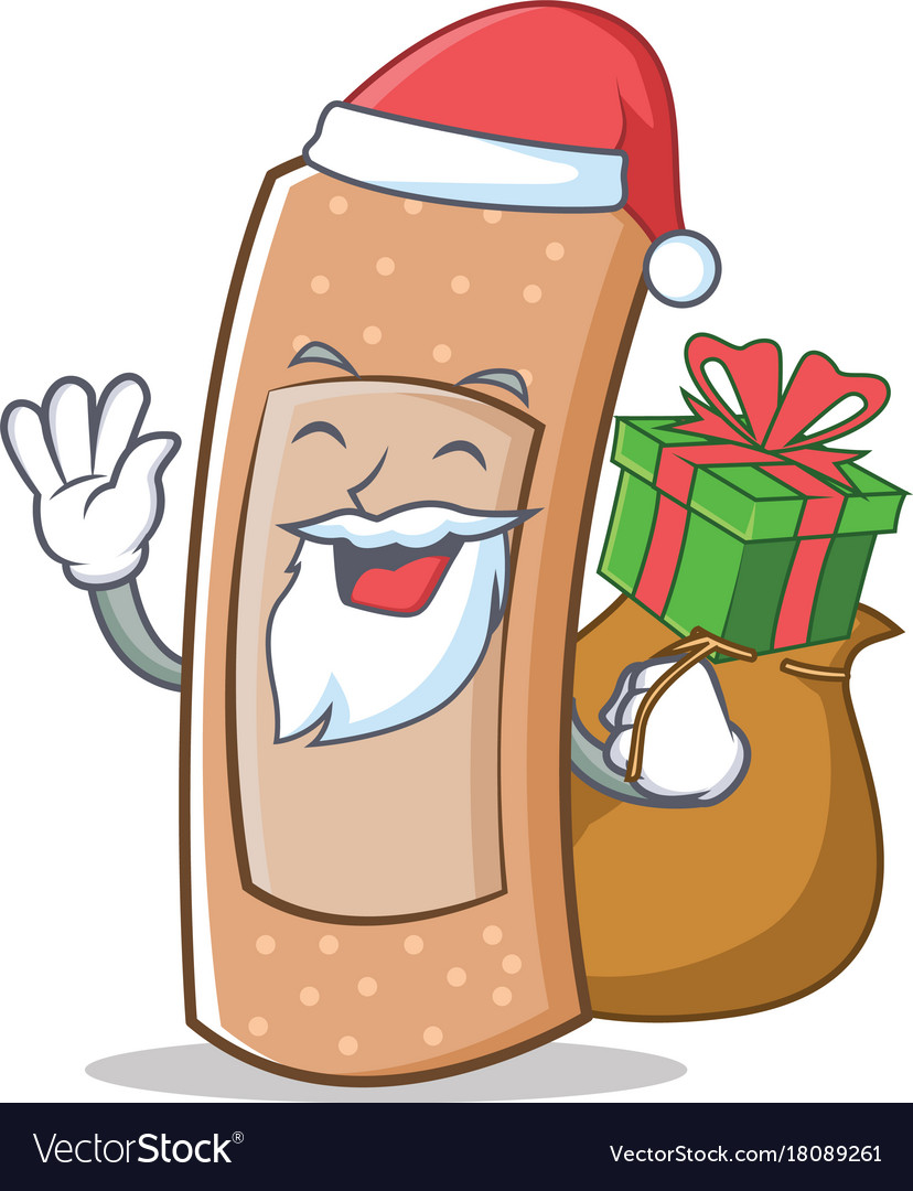 Santa band aid character cartoon Royalty Free Vector Image Santa band aid character cartoon Royalty Free Vector Image