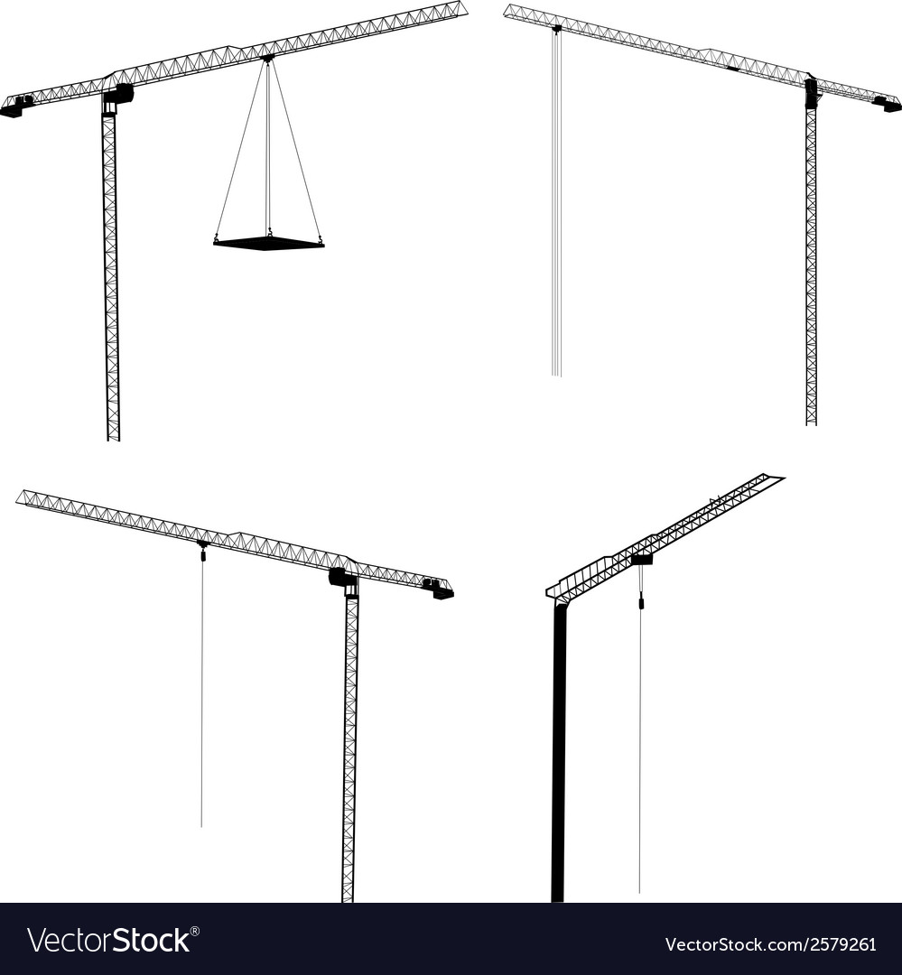 Set cranes Royalty Free Vector Image - VectorStock