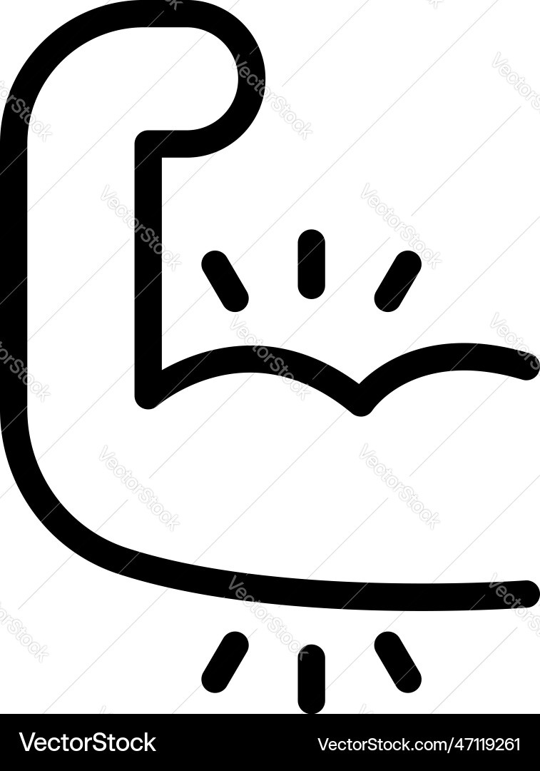 Small bicep icon outline muscle arm Royalty Free Vector