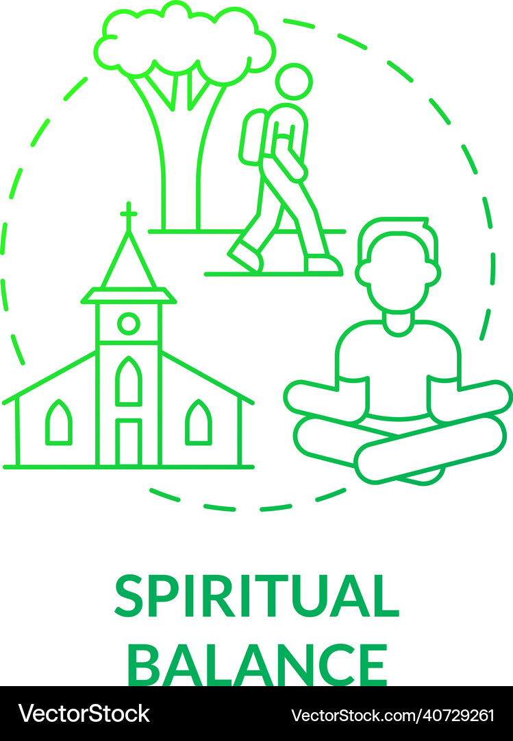Spiritual balance green gradient concept icon Vector Image