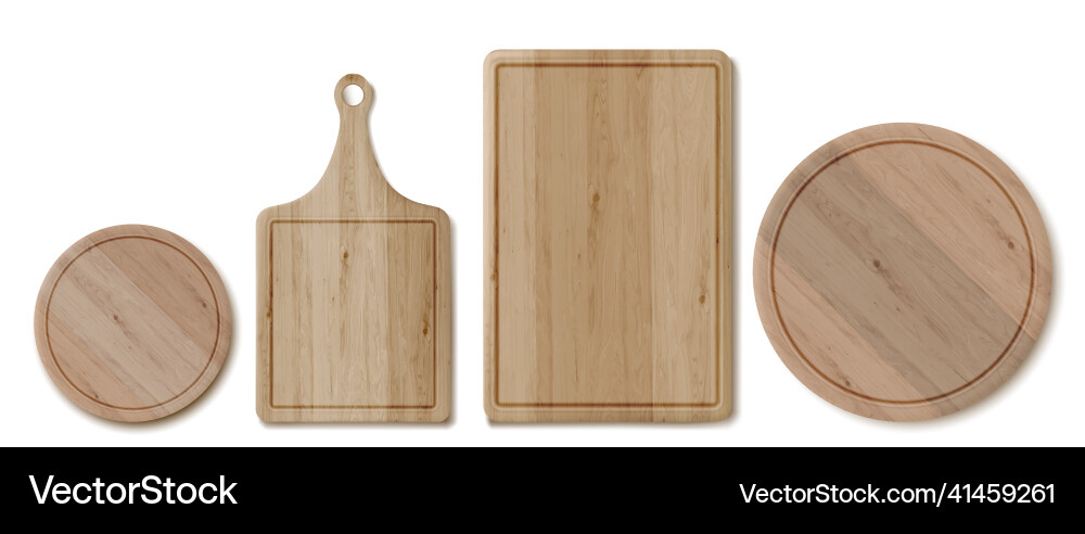 Wooden cutting board on a white background Vector Image