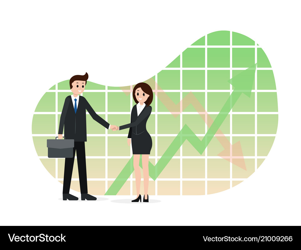 Agreement between two business partners finance Vector Image