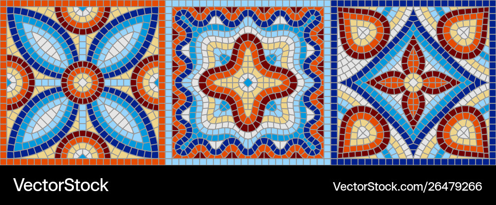 Ancient Ceramic Mosaic Tile Pattern Royalty Free Vector