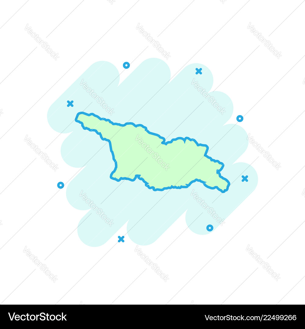 Cartoon georgia map icon in comic style Royalty Free Vector