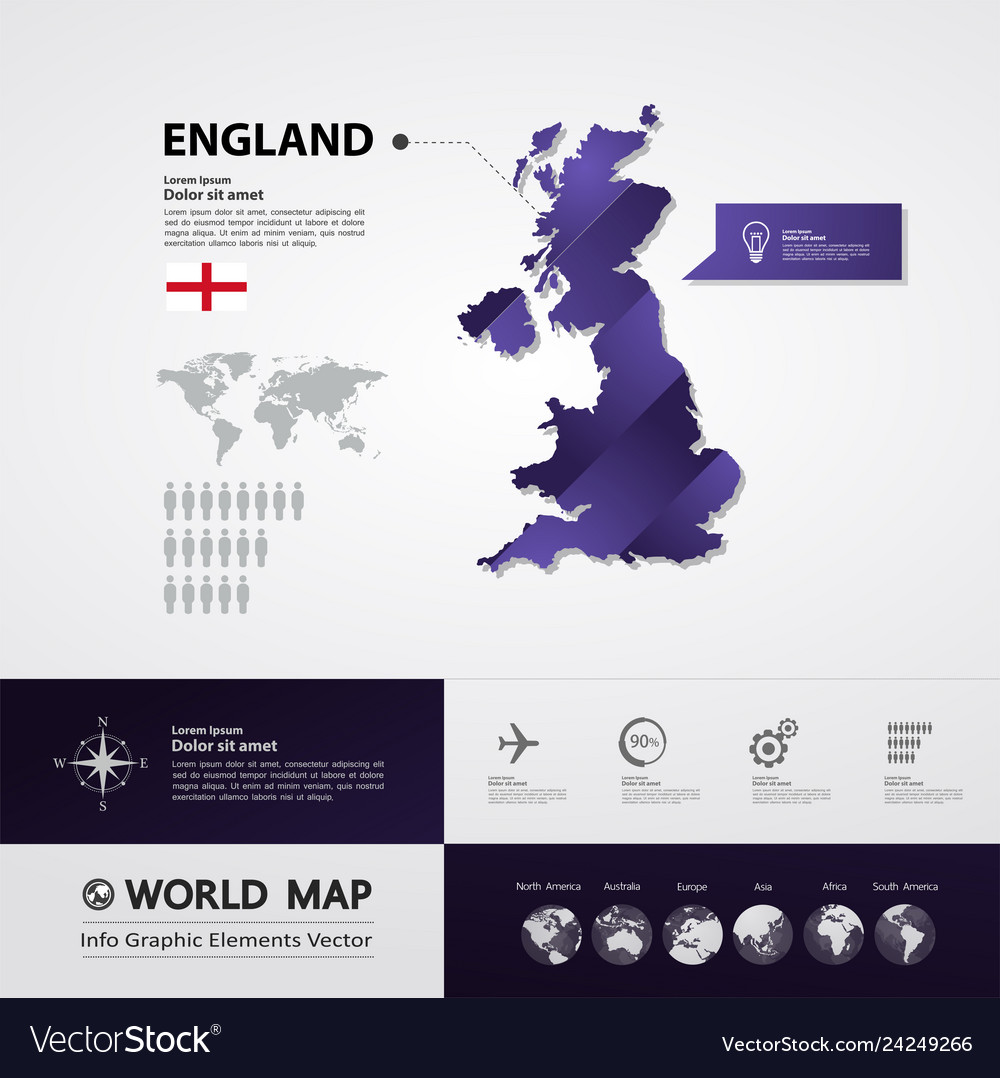 England map Royalty Free Vector Image - VectorStock