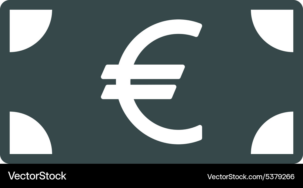 Euro Banknote icon from Business Bicolor Set Vector Image