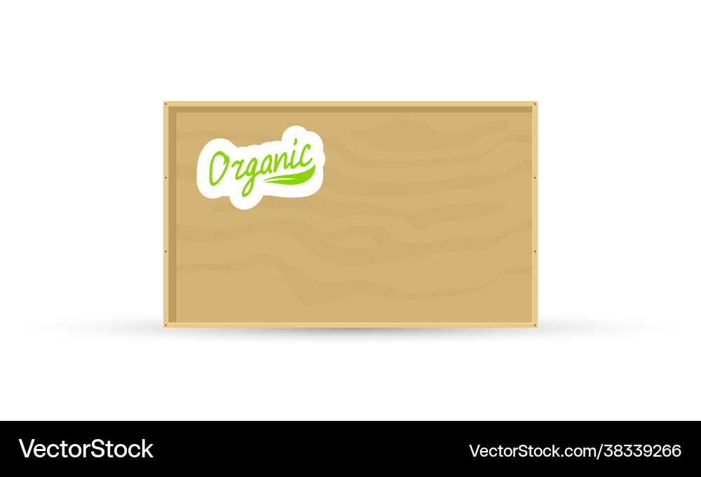 Firm organic wooden box Royalty Free Vector Image