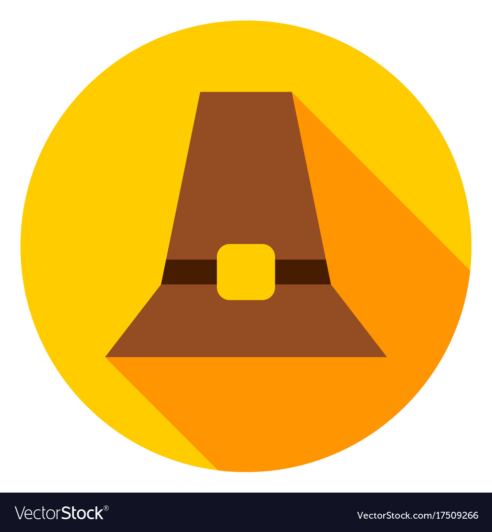 Pilgrim hat circle icon Royalty Free Vector Image