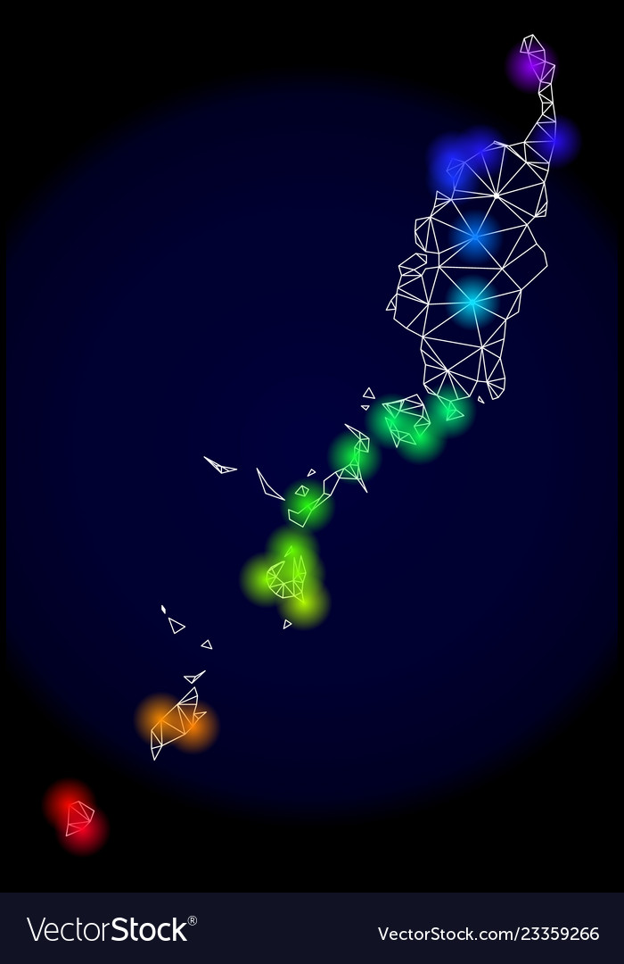 Polygonal network mesh map palau islands Vector Image