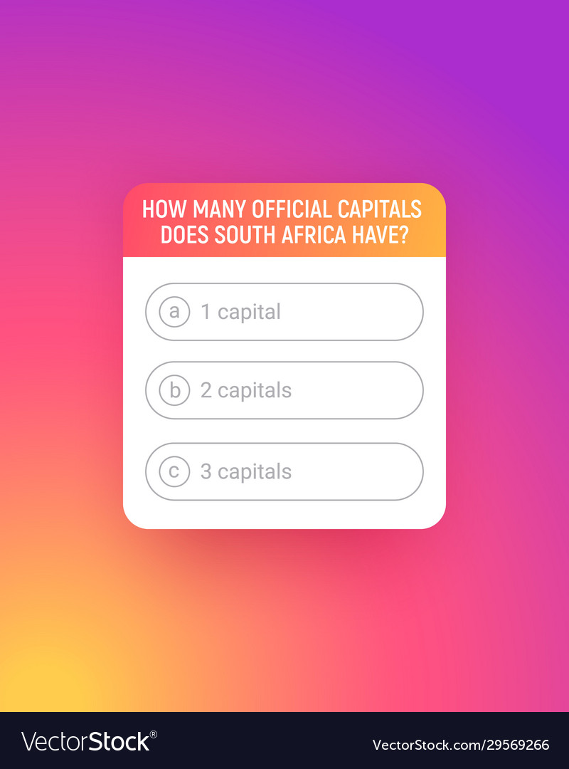 Quiz template for social media application poll Vector Image