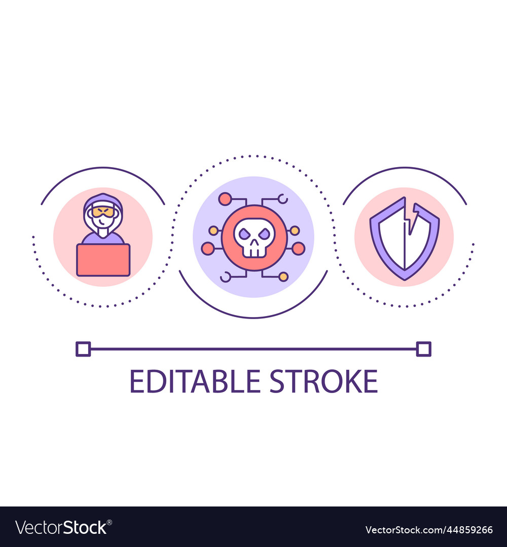 Social engineering attack loop concept icon Vector Image Social engineering attack loop concept icon Vector Image
