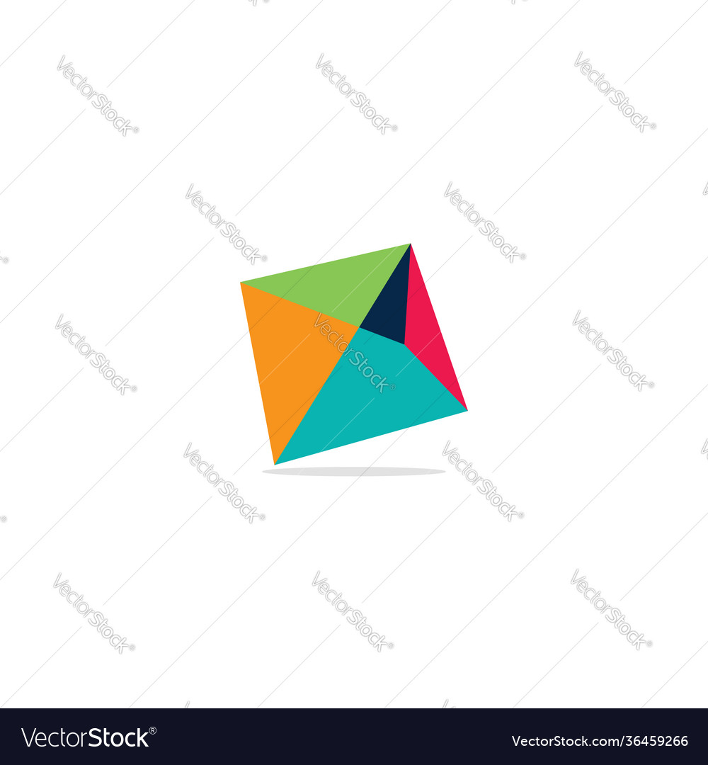 Square colored triangle logo Royalty Free Vector Image