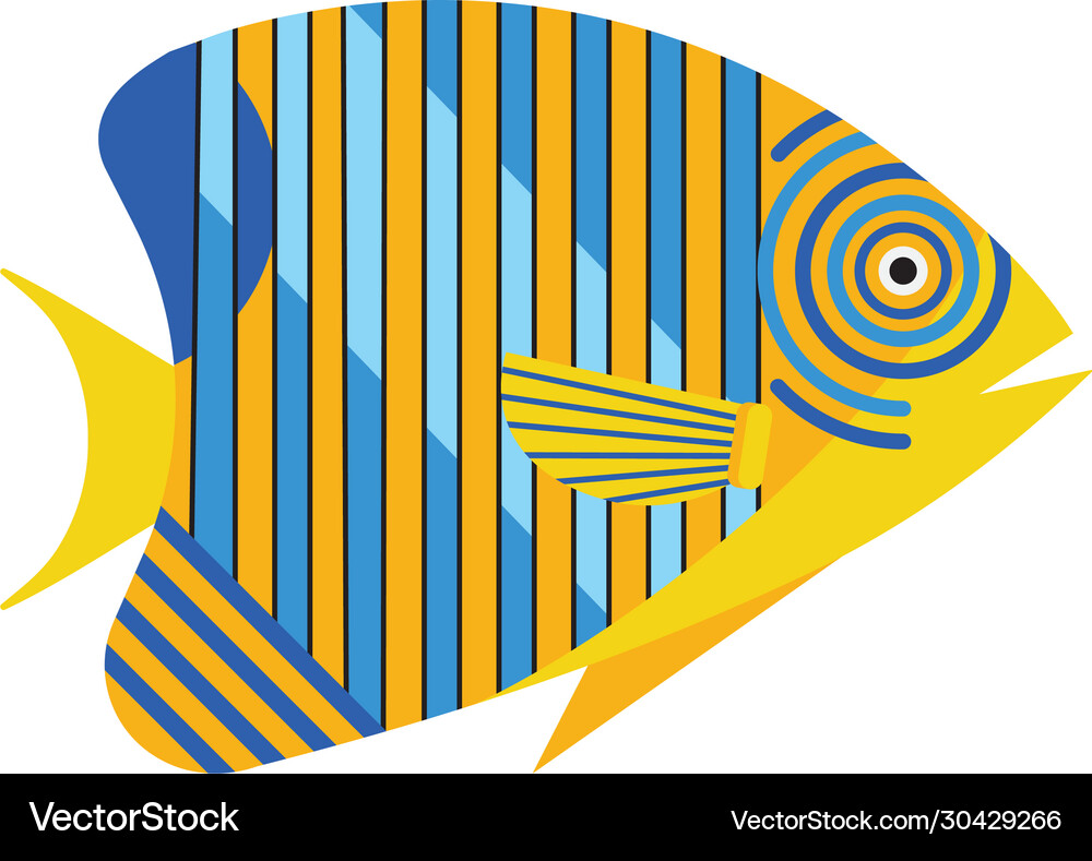 Tropical funny aquarium fish icon in flat Vector Image
