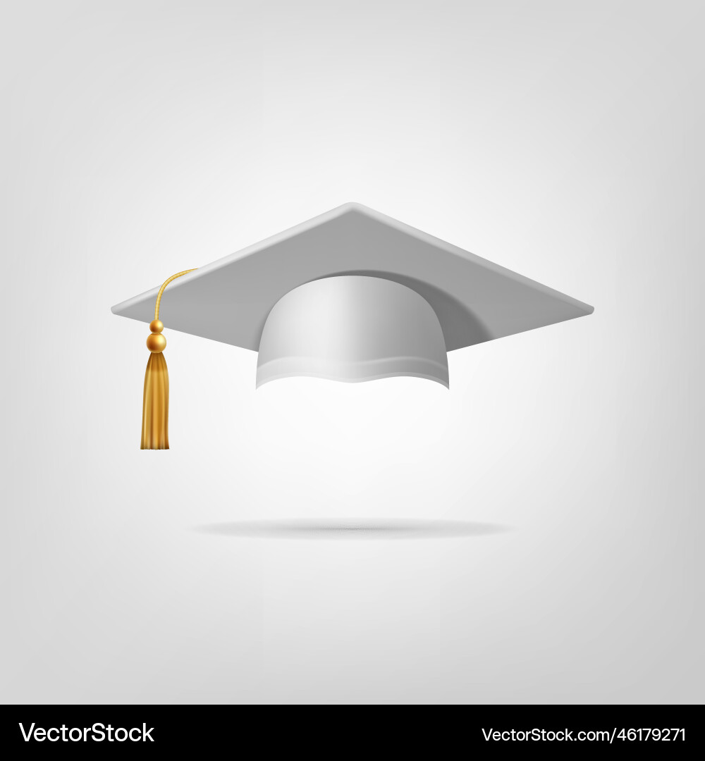 3d realistic white graduate college high Vector Image