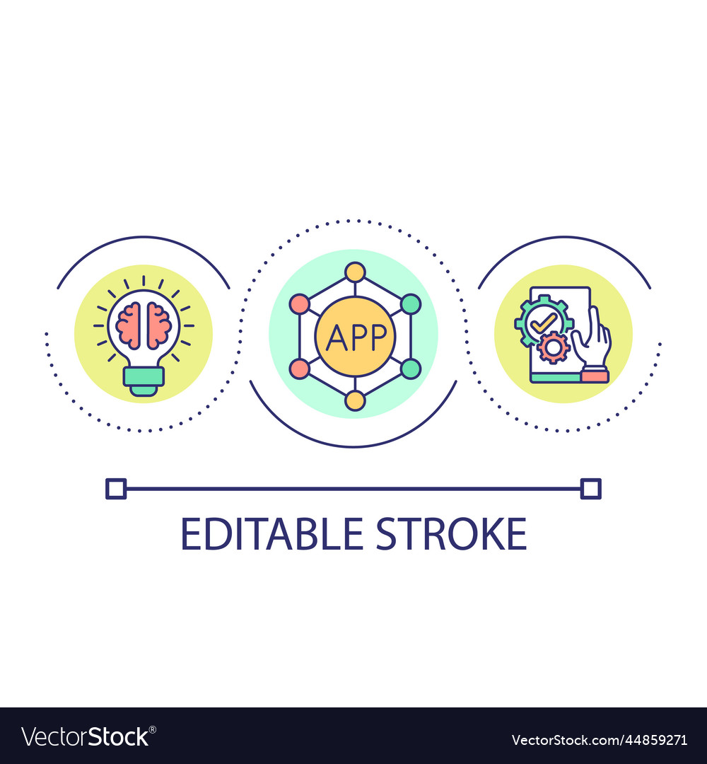 App development loop concept icon Royalty Free Vector Image