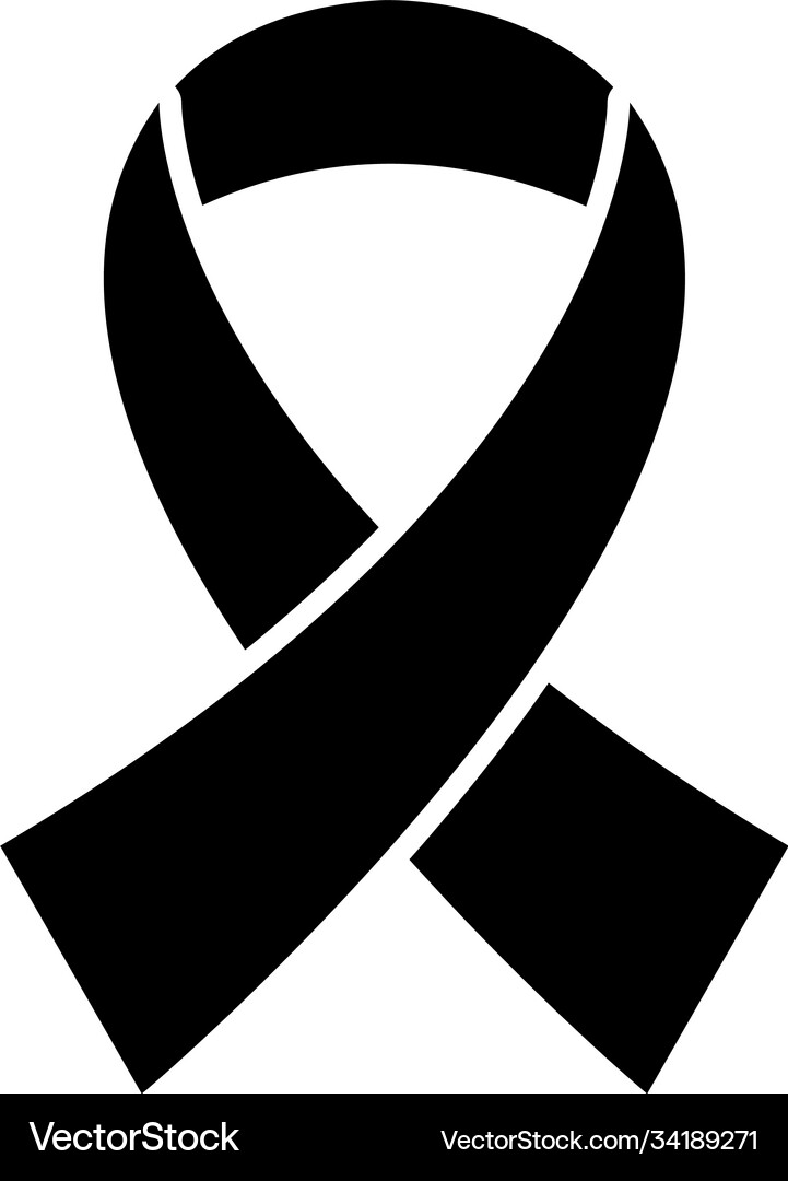 Awareness ribbon icon silhouette style Royalty Free Vector