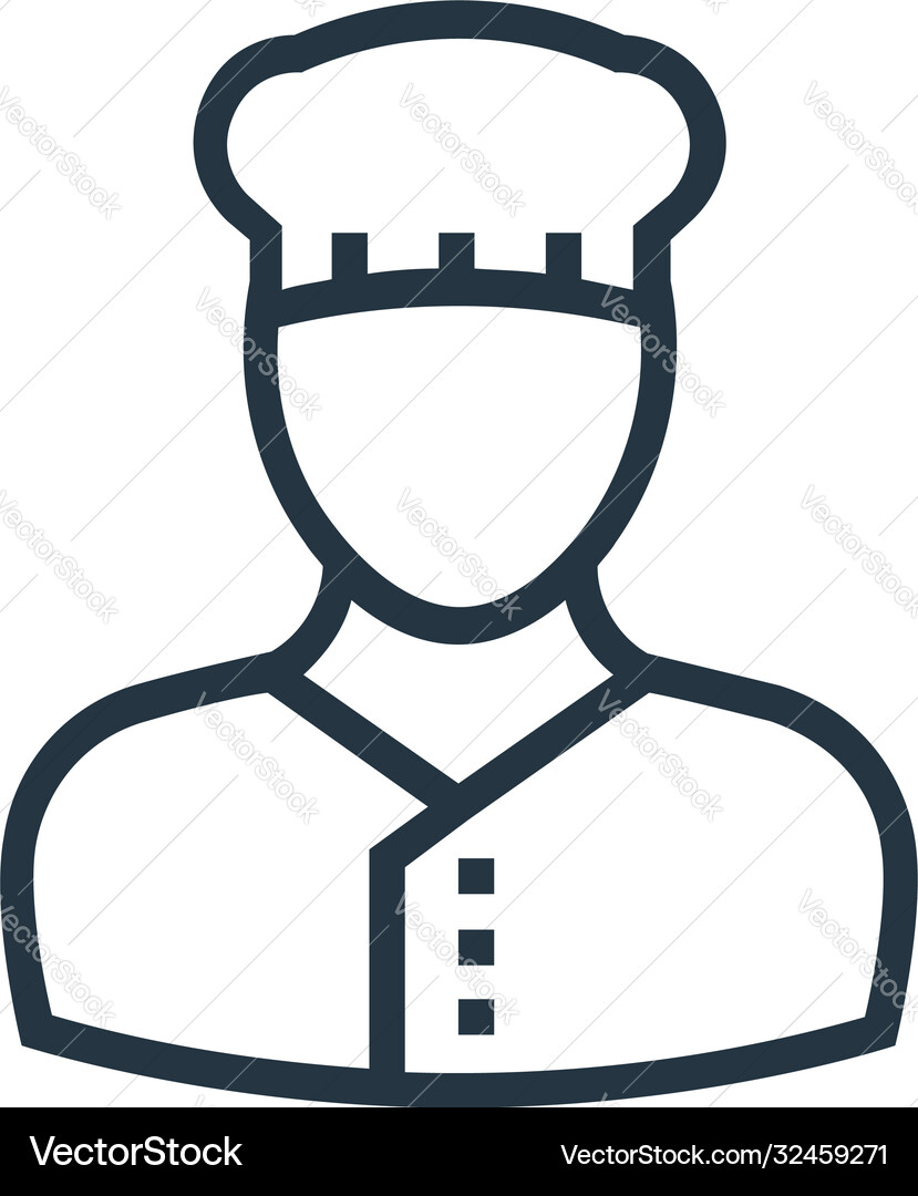 Baker icon editable stroke linear Royalty Free Vector Image