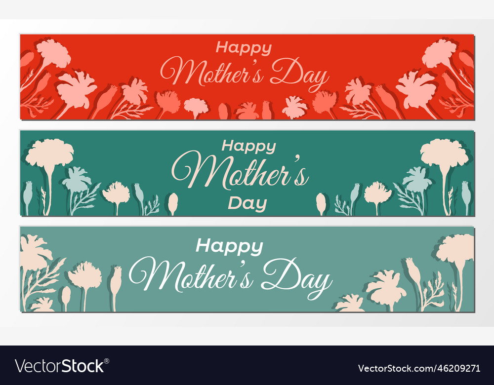 Banners for mothers day with floral composition Vector Image