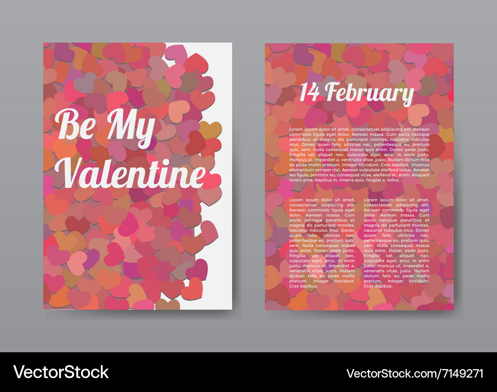 Brochure happy valentines day with red hearts Vector Image