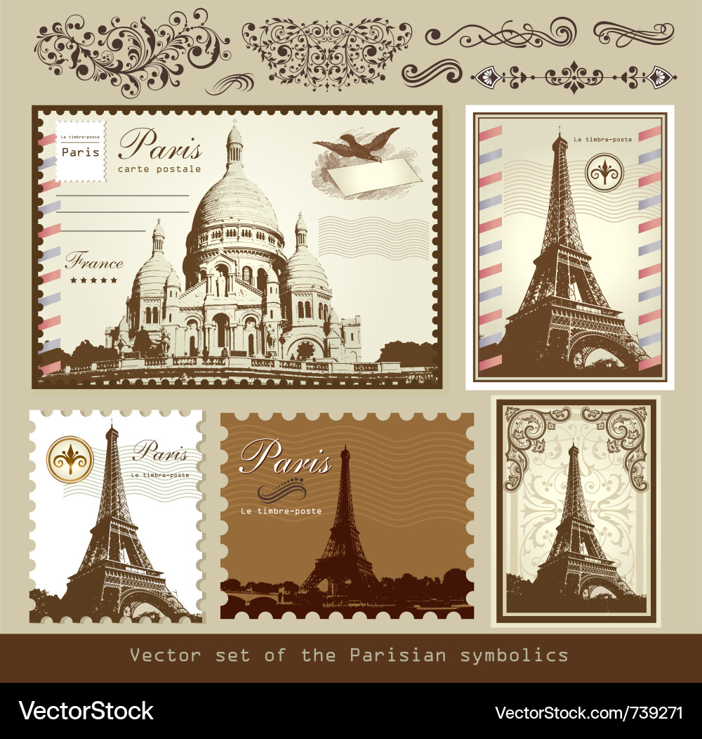 Buildings and landmarks paris Royalty Free Vector Image