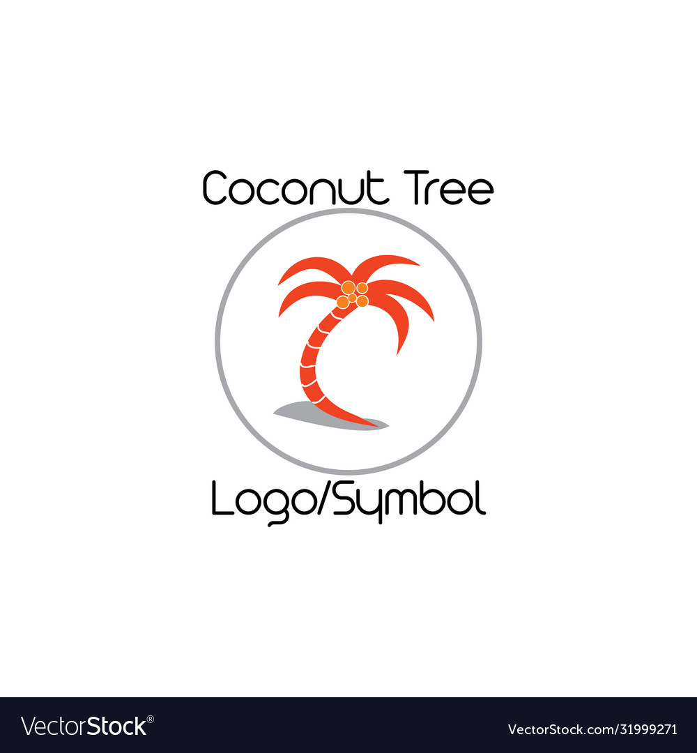 Coconut tree simple design Royalty Free Vector Image
