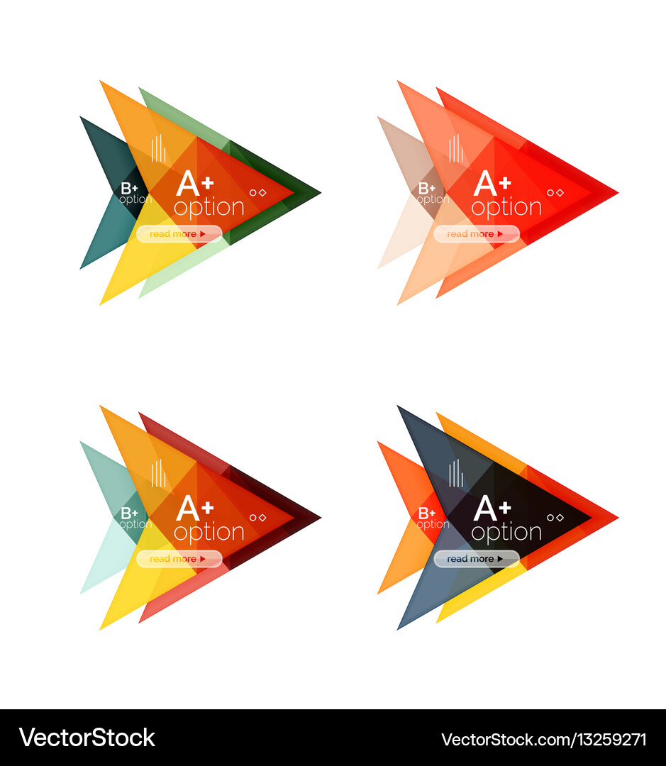 Colorful arrow option infographics banners Vector Image