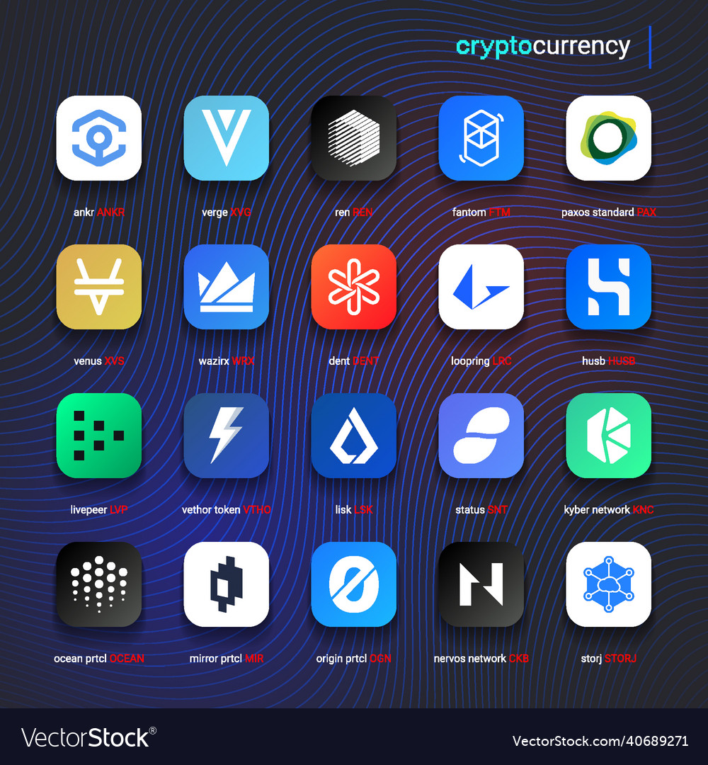 Crypto currency coins digital payment system Vector Image