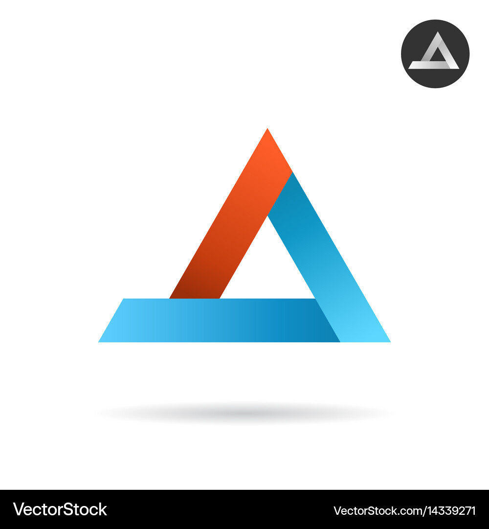 Delta arrow logo in ribbon style Royalty Free Vector Image