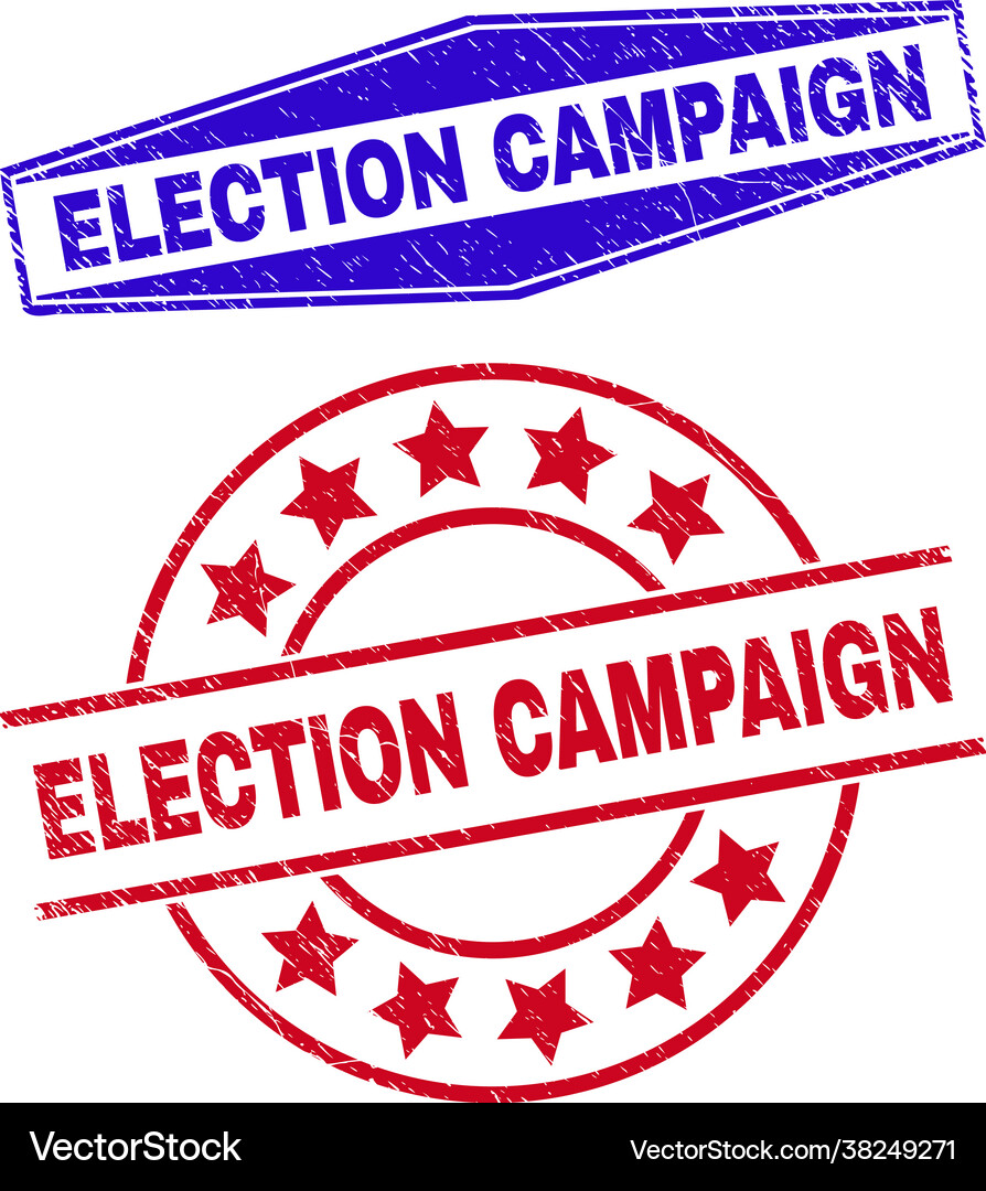 Election campaign unclean watermarks in circle and