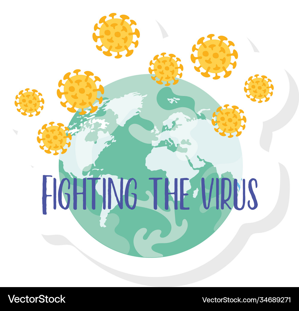 Fight virus lettering campaign with earth Vector Image