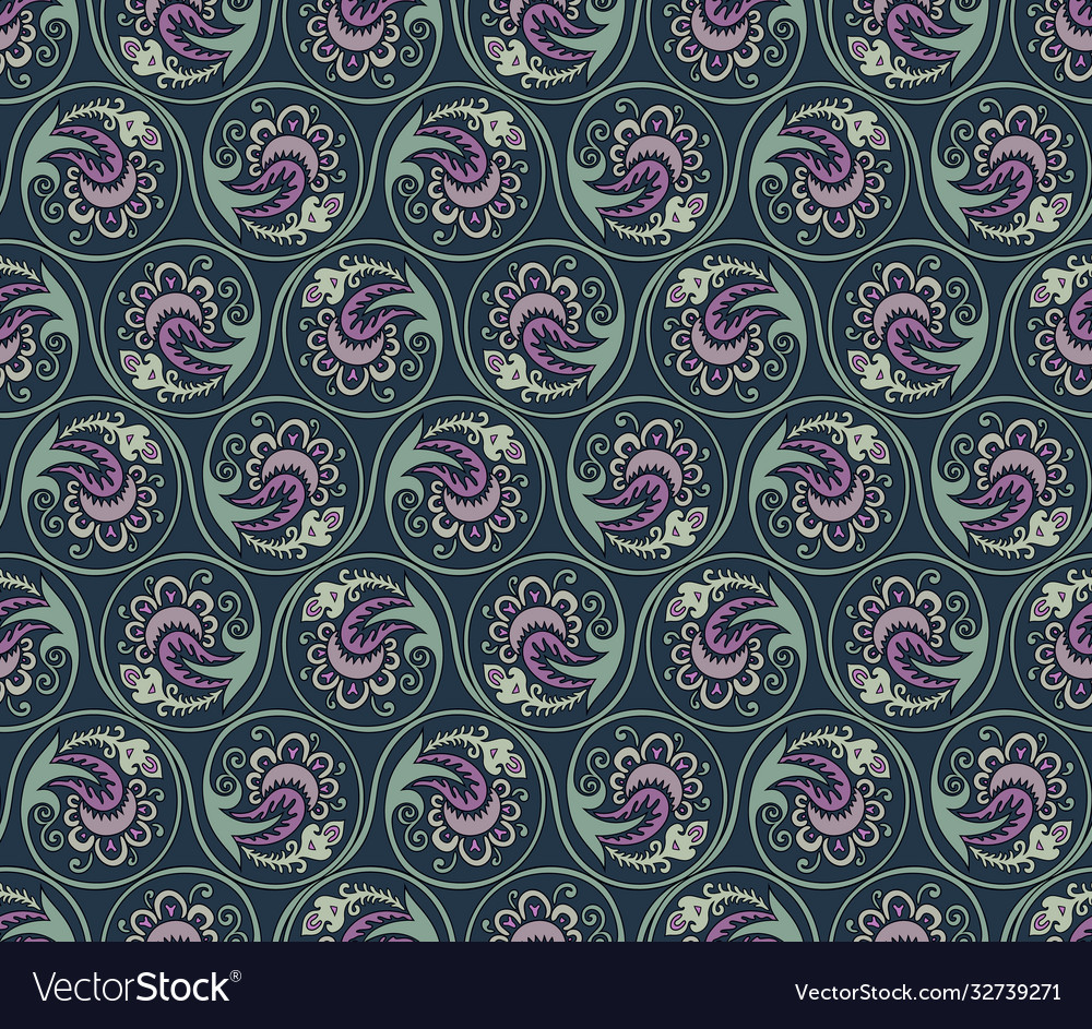 Floral braided elements seamless pattern Vector Image
