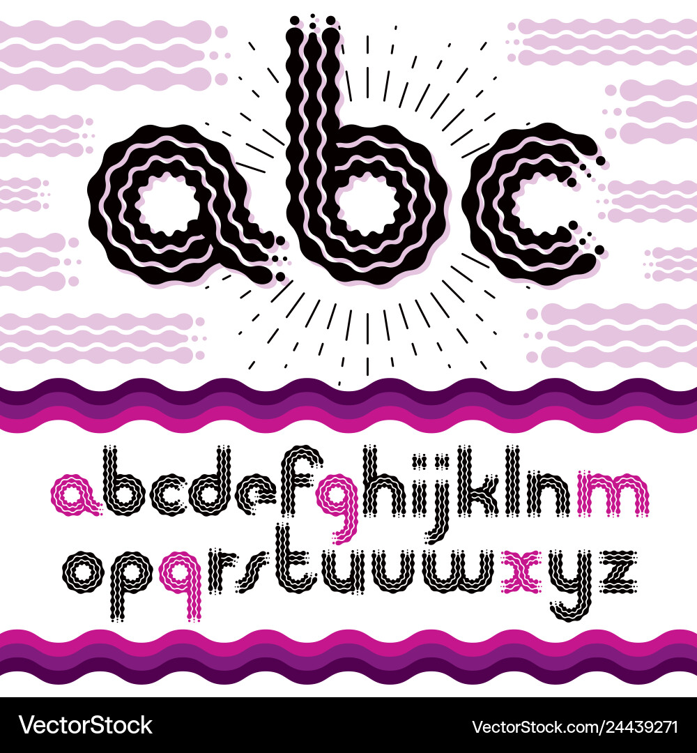 Funky lower case english alphabet letters abc Vector Image