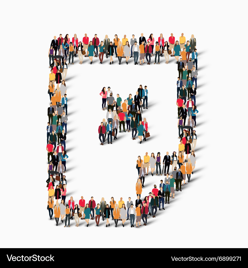 Group people shape document Royalty Free Vector Image