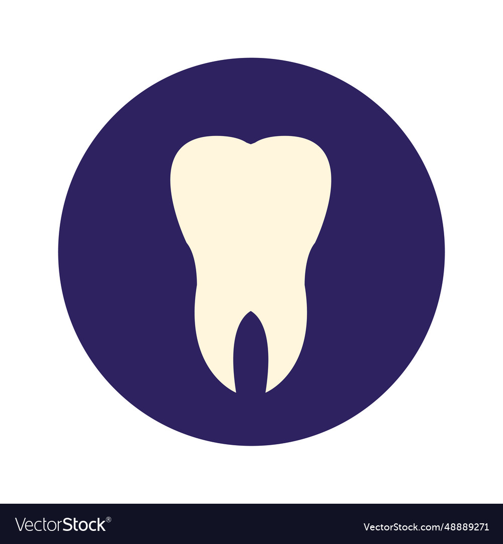 Human tooth flat icon Royalty Free Vector Image