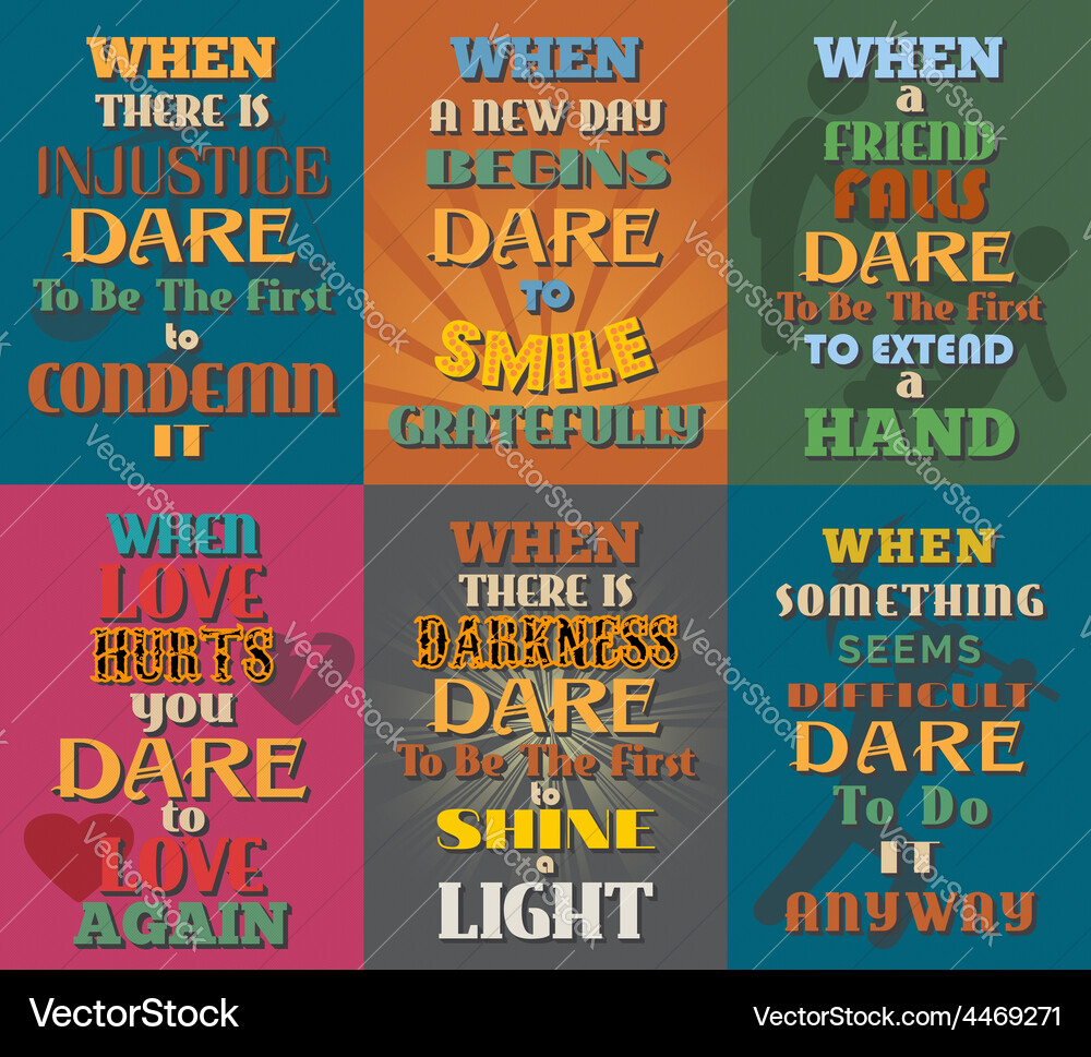 Motivational Quote Poster Set Royalty Free Vector Image
