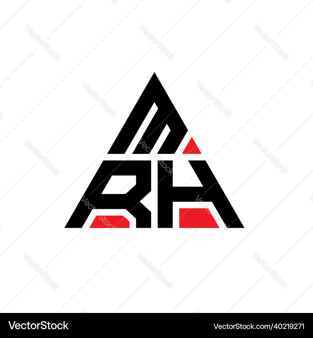 Mrh triangle letter logo design Royalty Free Vector Image